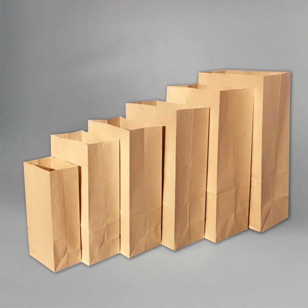 HOMEMAXS 100pcs Kraft Paper Bag Food Grade Open Heavy Candy Food ...