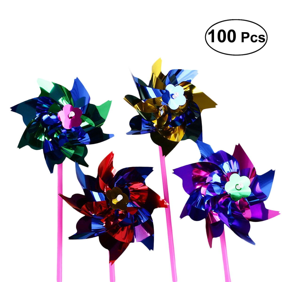 HOMEMAXS 100pcs Party Pinwheels Windmill Rainbow Pinwheel DIY Pinwheels ...
