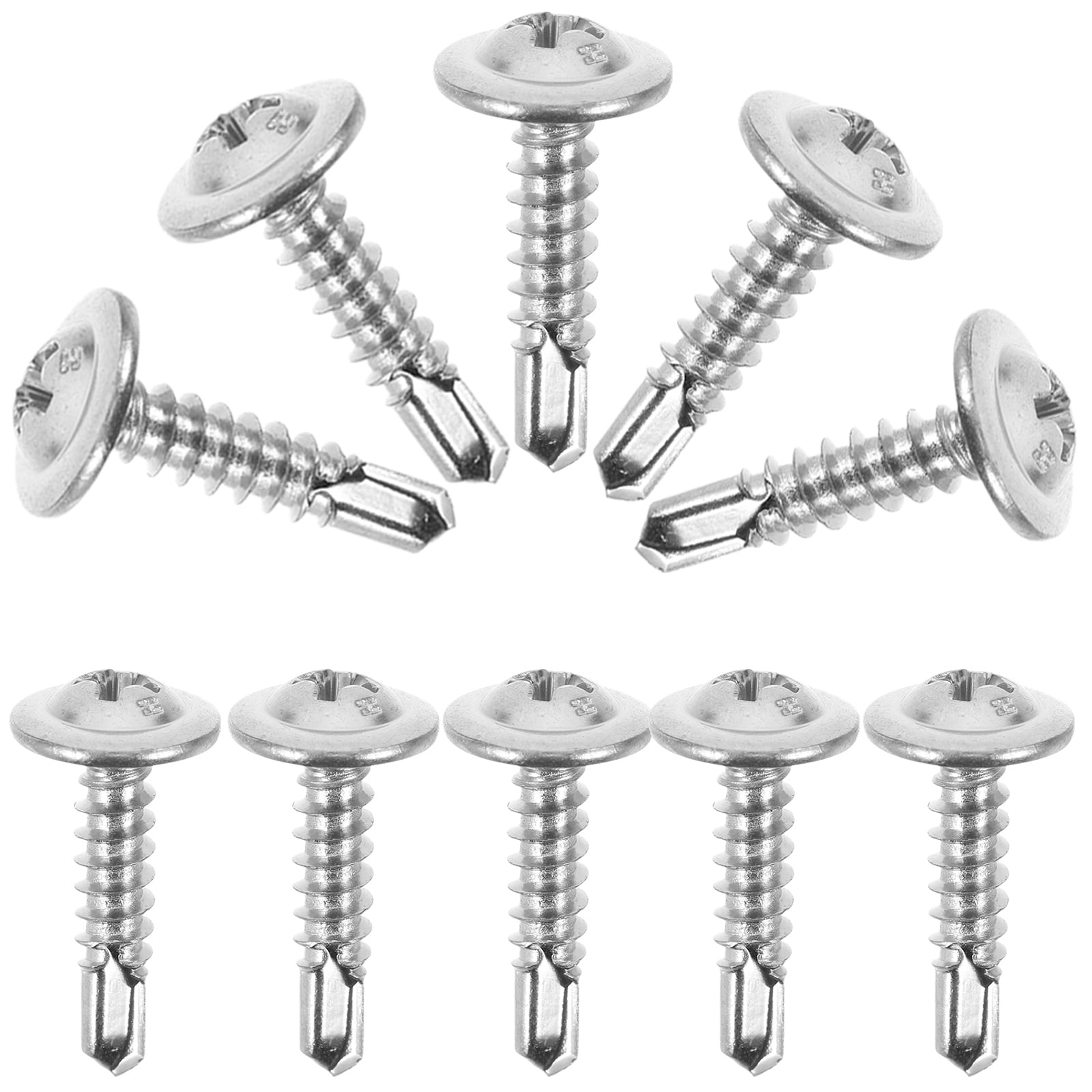 HOMEMAXS 100pcs Sheet Metal Screw Flat Head Self Tapping Wood Screw ...