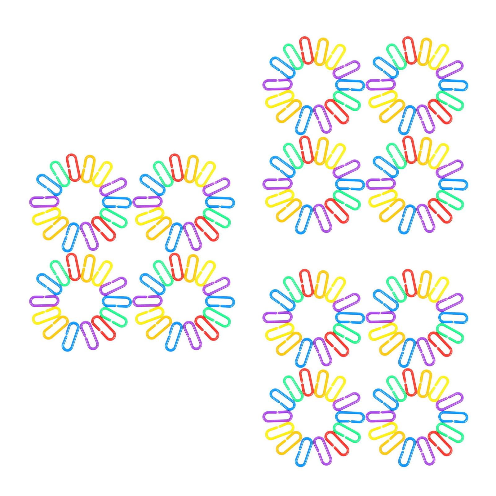 HOMEMAXS 1080 pcs Colorful Rainbow C-Clips Chain Link Plastic Link ...
