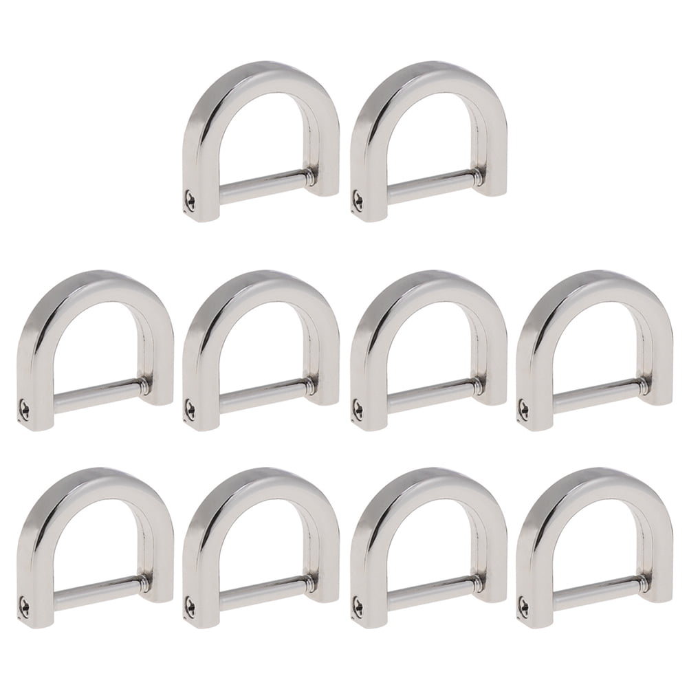 HOMEMAXS 10PCS D-Rings with Closing Screw Shackle Key Holder DIY Purse ...