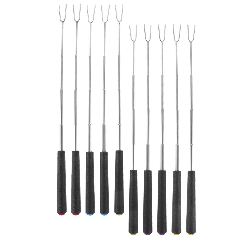 Minkissy Roasting Forks Kitchen Tools Telescopic ABS 10Pcs for Grill ...