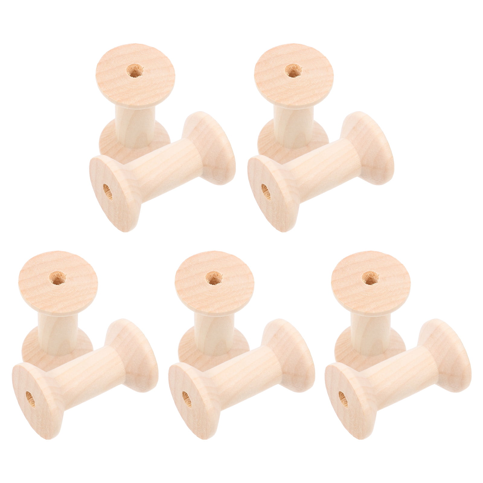 HOMEMAXS 10Pcs Wooden Bobbins for Crafting Wood Spools for Embroidery ...