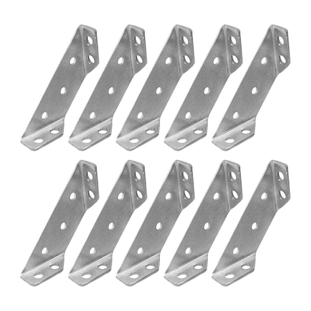 HOMEMAXS 10pcs Angle Brackets Stainless Steel Corner Code Cabinet ...