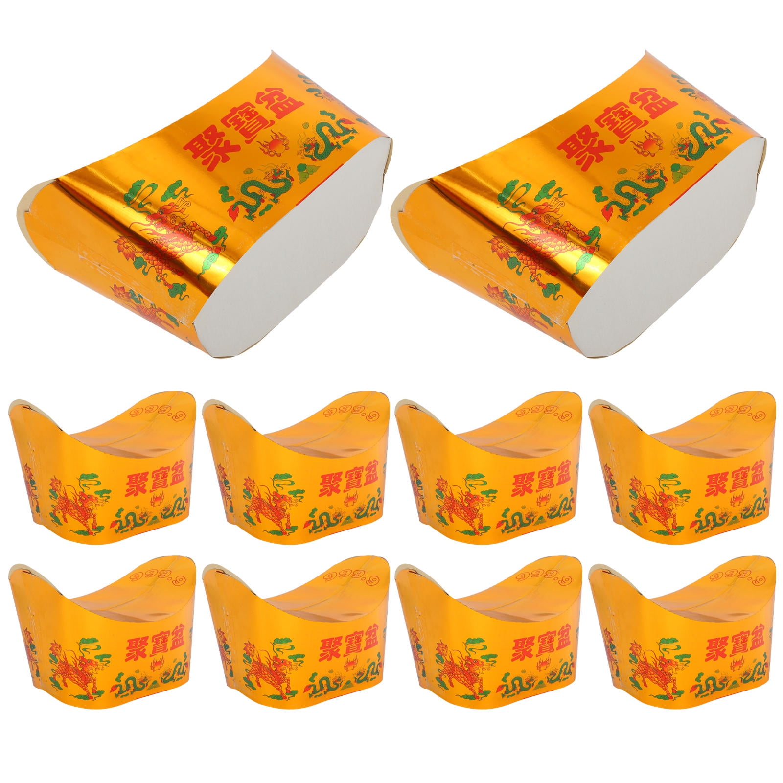 HOMEMAXS 10pcs Big Chinese Paper Money For The Dead Golden Ingot Feng ...