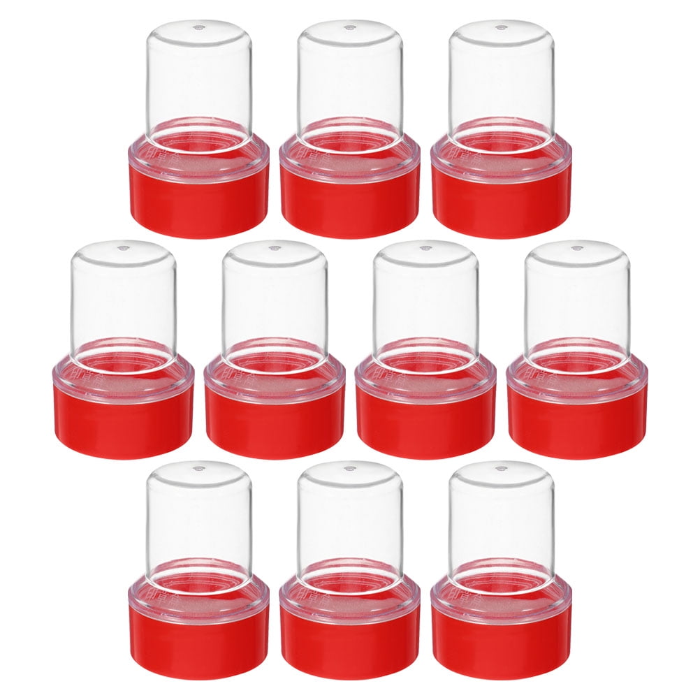 10pcs Clear Round Stamp Storage Box Transparent Seal Holder For Office ...