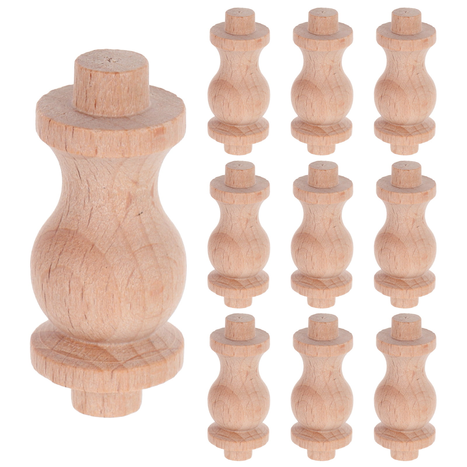 10pcs Khaki Wooden Baluster Spindles for Indoor Home Decor Easy ...