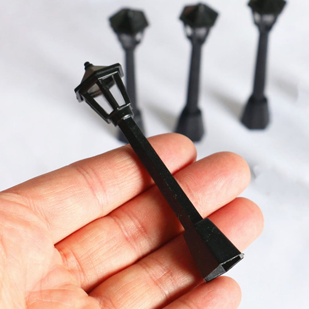 10pcs Miniature Village Street Lamps Plastic Miniature Railway Train ...