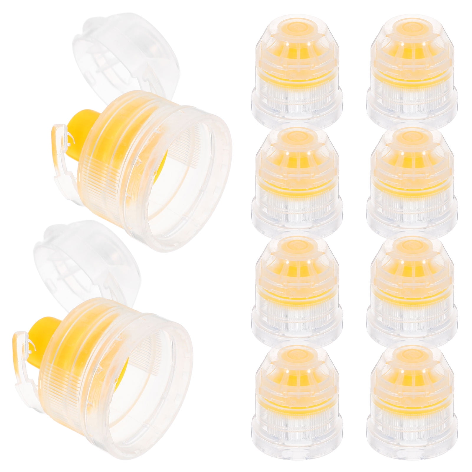 10pcs Plastic Push Pull Caps Replacement Sports Bottles Reusable Lid ...