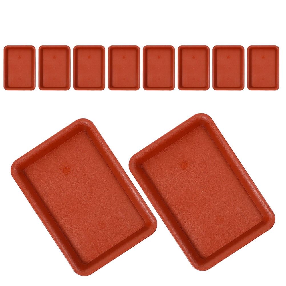 HOMEMAXS 10pcs Plastic Rectangular Plant Saucer Tray Flower Pot Drip ...