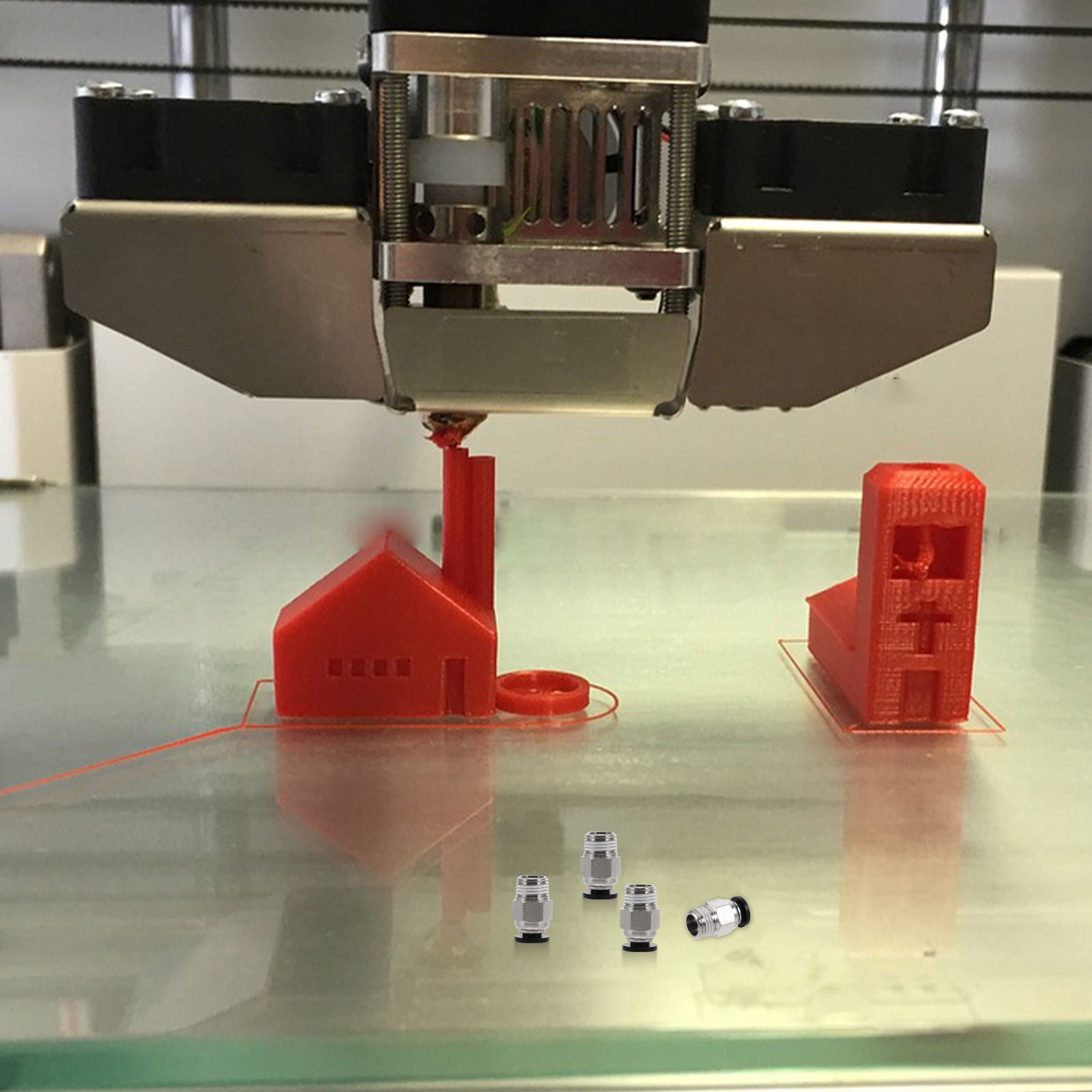 HOMEMAXS 10pcs Pneumatic Tube Connectors Male Straight Thread Push To ...