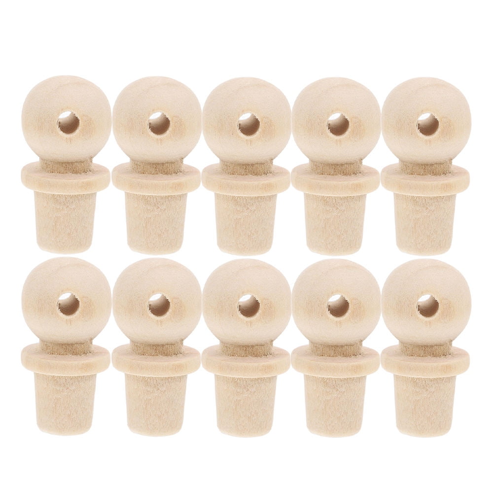 HOMEMAXS 10pcs Small Wooden Finials For Crafting Unfinished Wood Cap ...