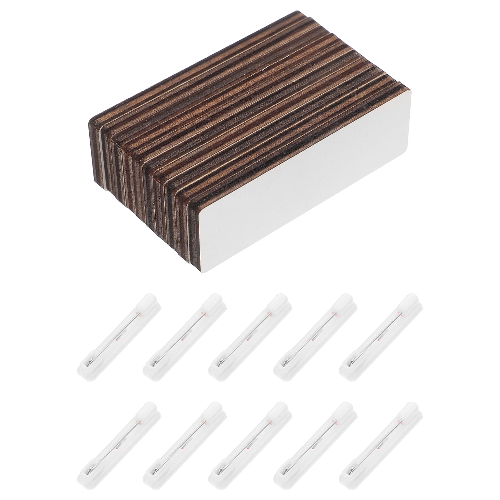 HOMEMAXS 10pcs Sublimation Blank Name Tags With Clips Wooden Name ...