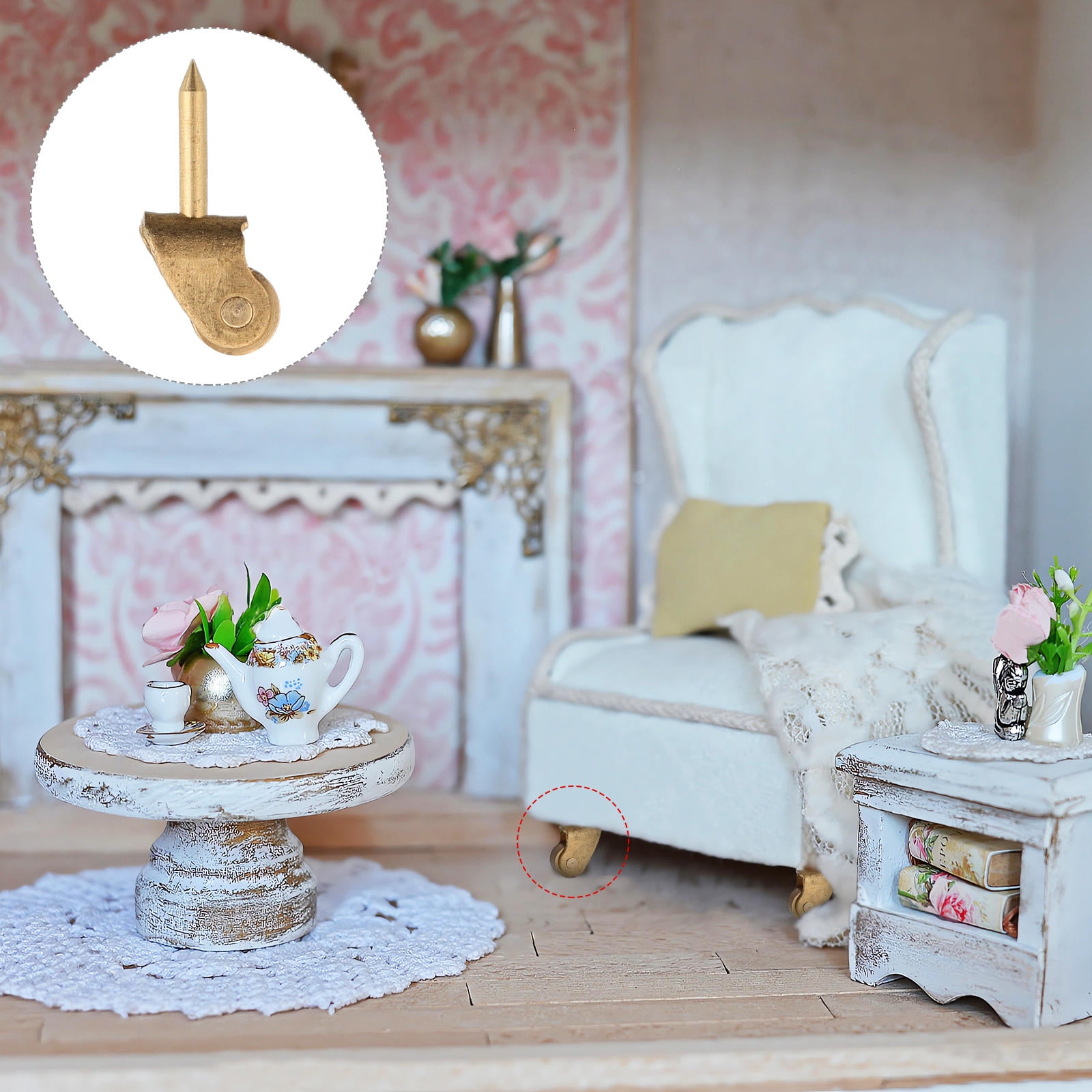 HOMEMAXS 10pcs Tiny Pulley Wheels For Dollhouse Furniture Miniature ...