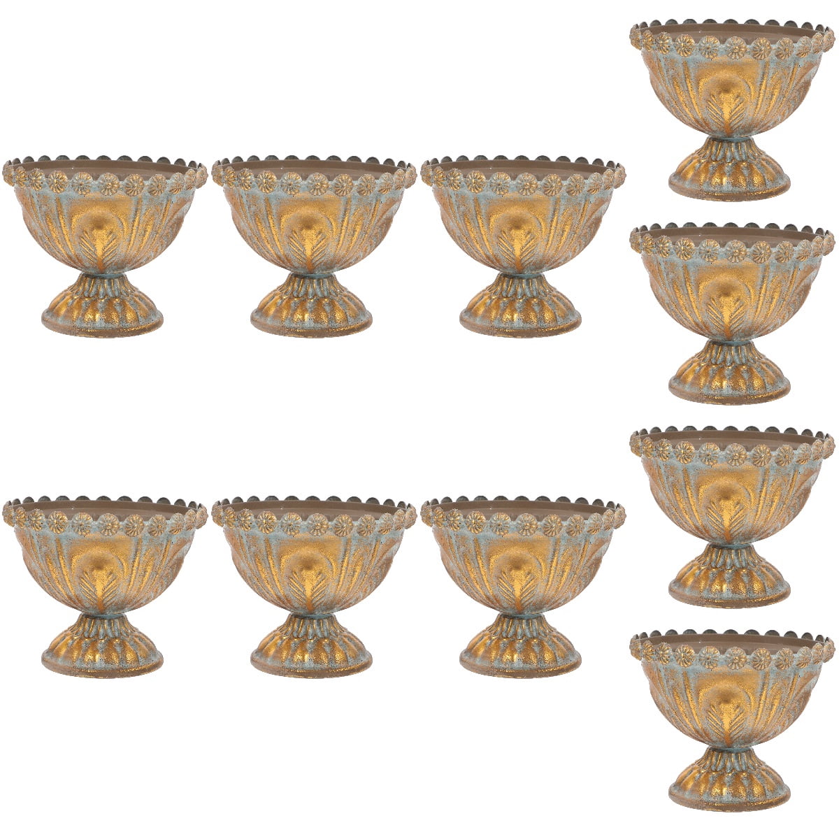 HOMEMAXS 10pcs Vintage Metal Flower Planter Metal Urn Flower Pots ...