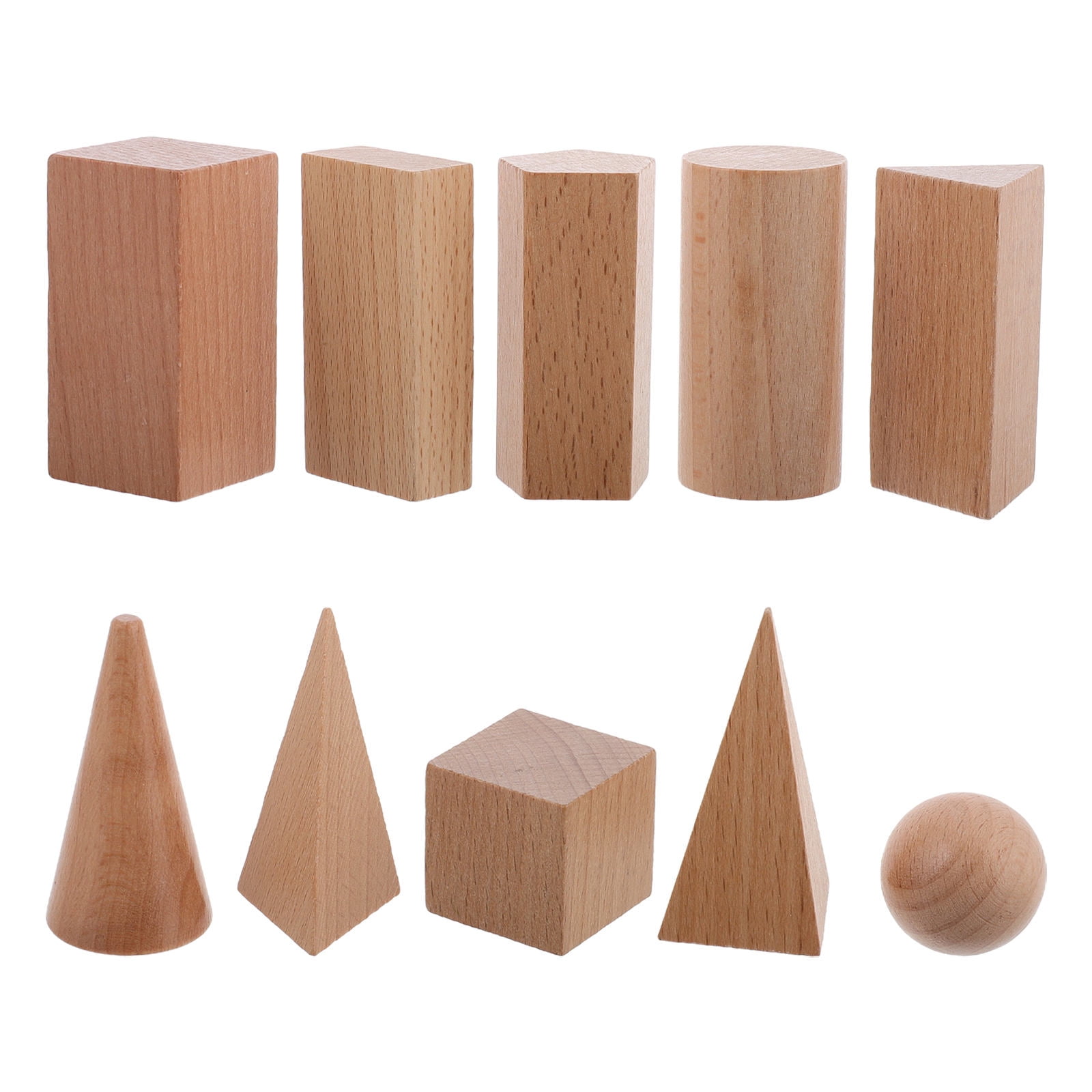HOMEMAXS 10pcs Wooden Geometry Blocks For Children Geometric Model Kids ...
