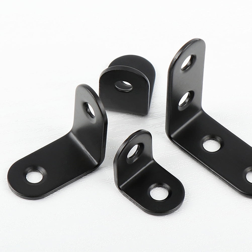 HOMEMAXS 12 PCS Black Corner Code Flat Right Angle Support Corners 90 ...