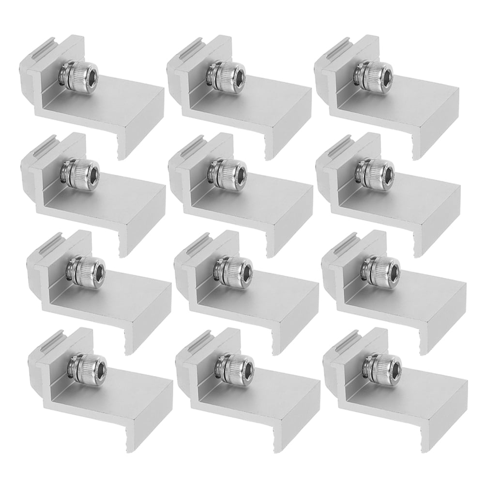 HOMEMAXS 12 PCS Solar Panel End Clamps Mounting Holders Plaid Headband ...