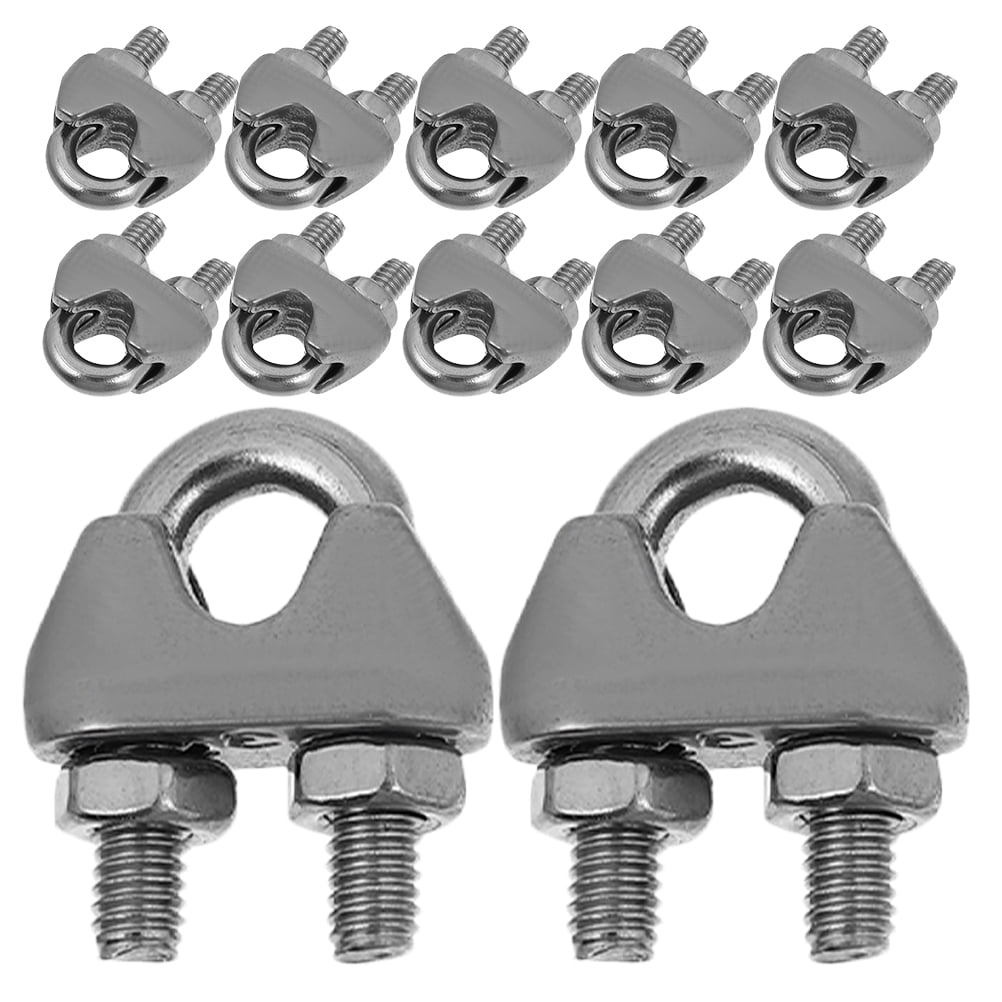 HOMEMAXS 12 Pcs Clamp Fastener Rope Clamps Stainless Steel Cord ...