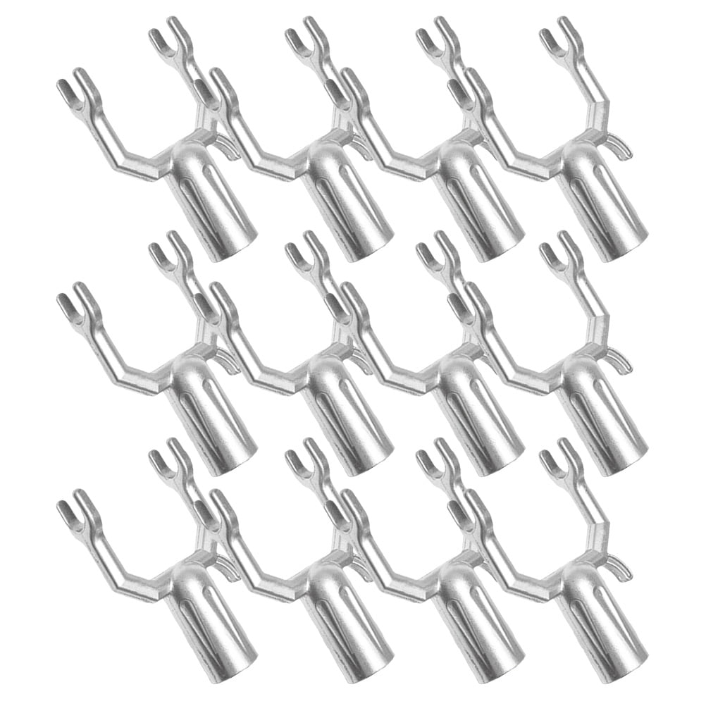 Minkissy Vertical Pole Hook Clothes Pole Fork Heads Silver 12Pcs 3.9In ...