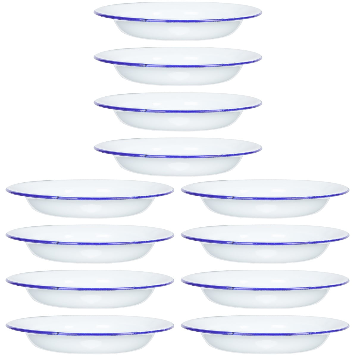 HOMEMAXS 12 Pcs Enamel Plates Decorative Enamel Food Dishes Retro Style ...