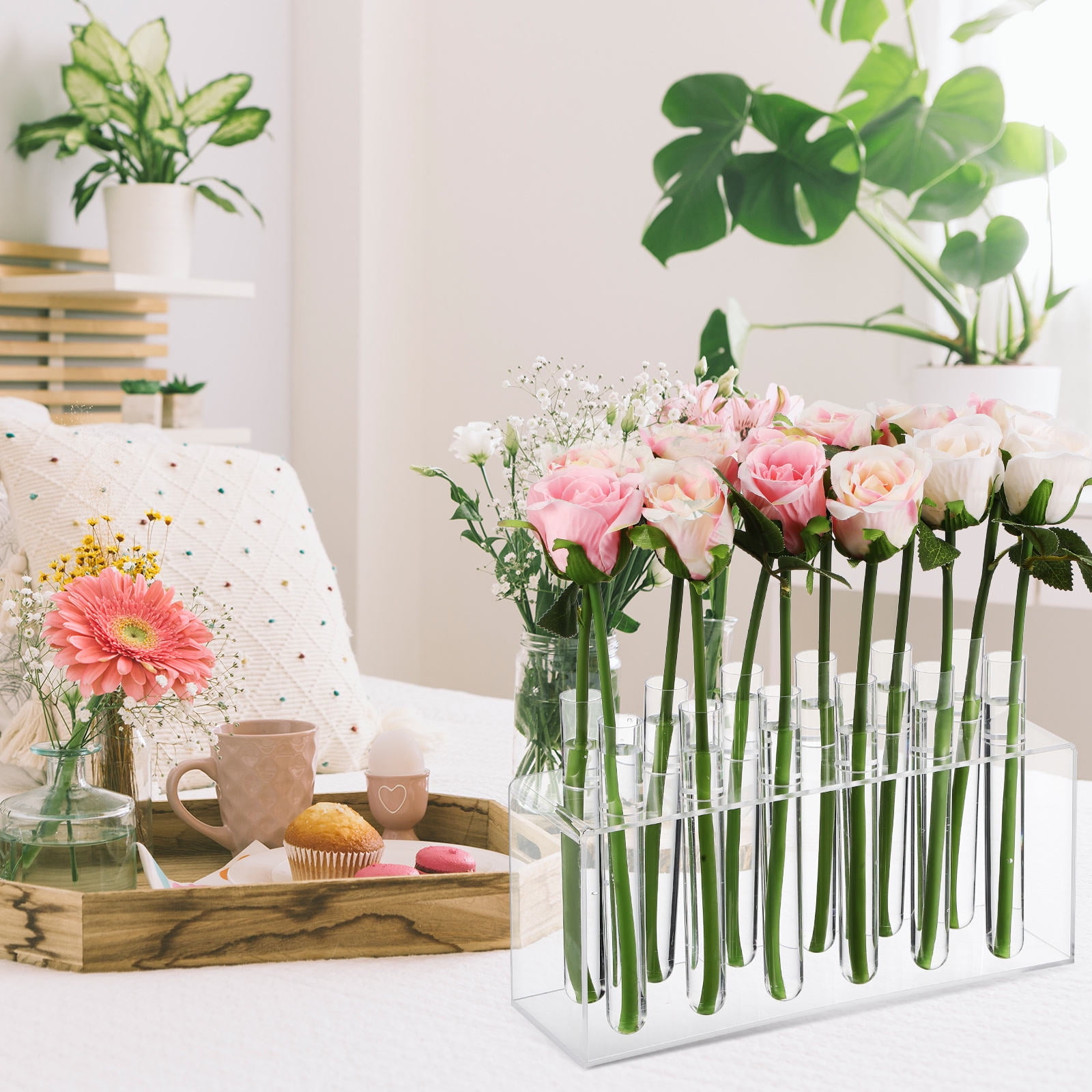 HOMEMAXS 12 Pcs Floral Tubes With Rack Floral Water Tubes Detachable ...