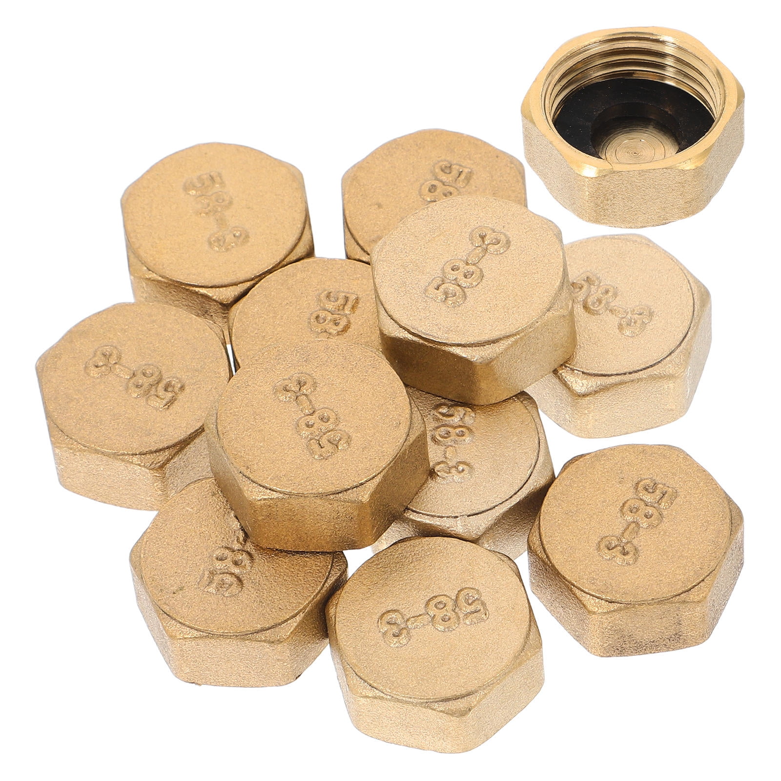 HOMEMAXS 12 Pcs Pipe Fitting Cap Brass Thread Hose Connector Pipe Plug ...