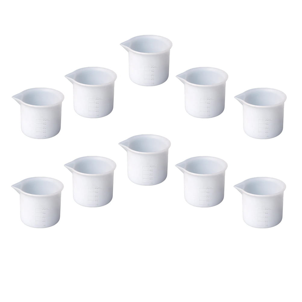 HOMEMAXS 12 Pcs Silicone Measuring Cup Milliliter Measure Cups White ...