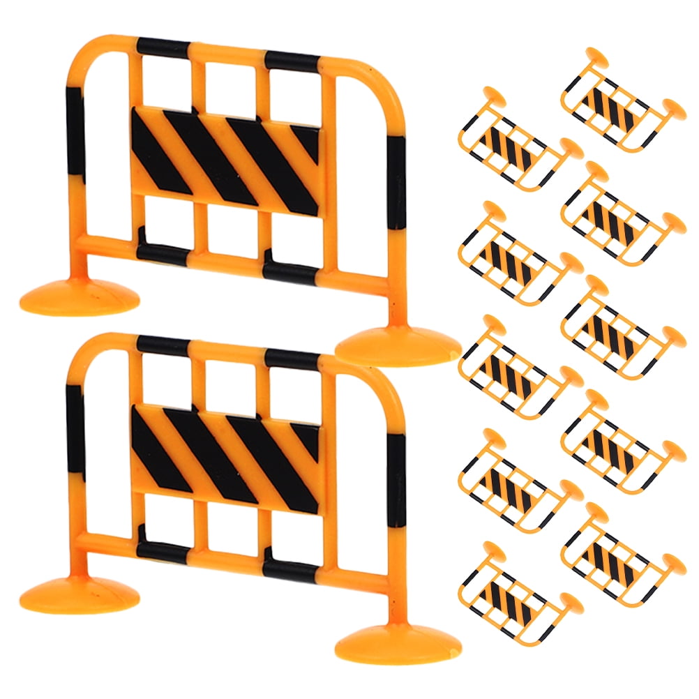 HOMEMAXS 12 Pcs Toy Cones Barriers and Road Signs Model Transport Toy 5 ...