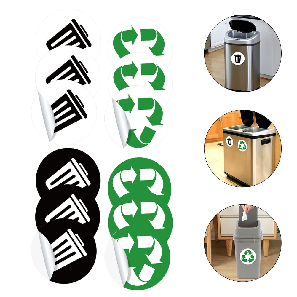 HOMEMAXS 12 Pcs Trash Can Kitchen Classification Stickers Recycle ...