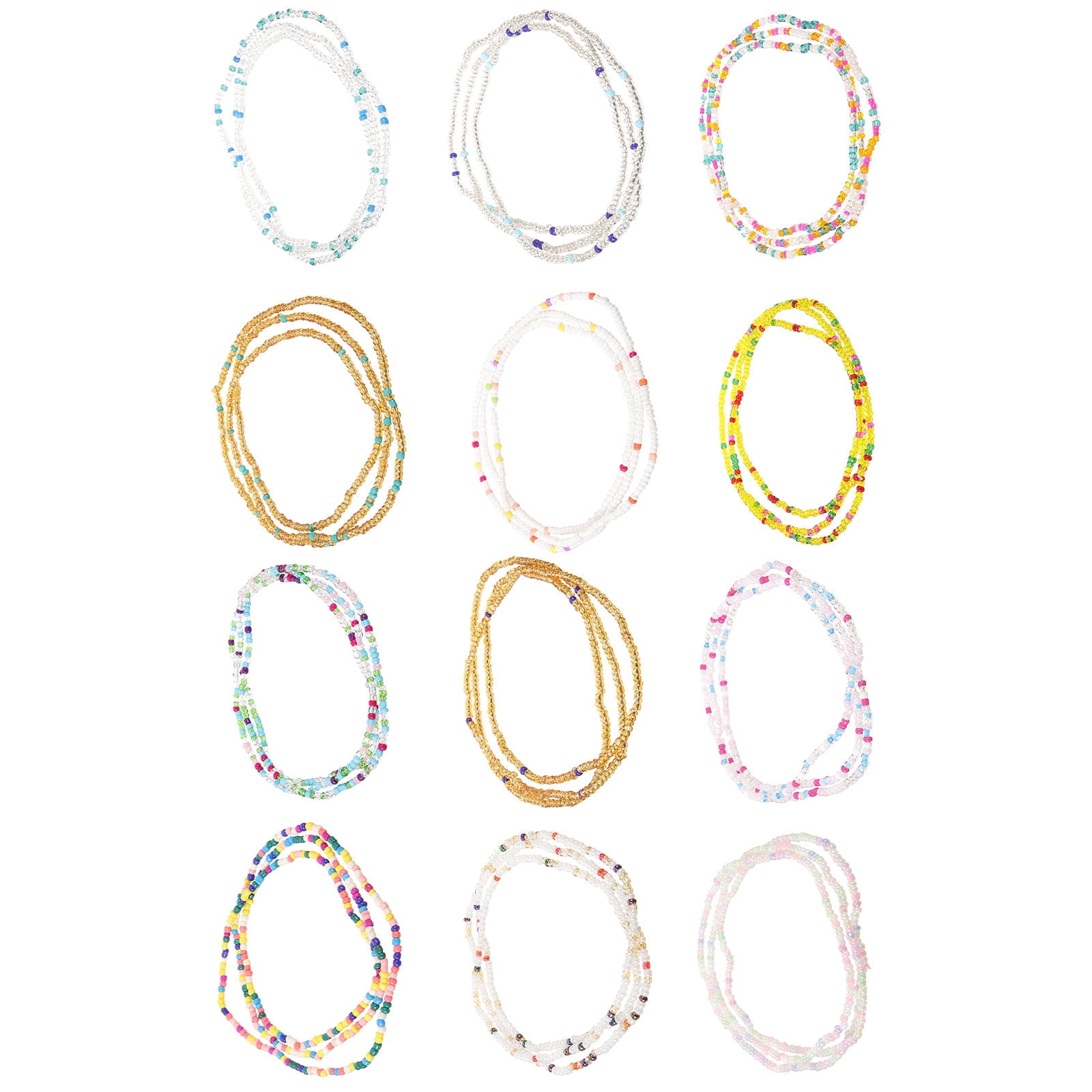 HOMEMAXS 12 Pcs Waist Beads Chain Belts for Plus Size Women Beaded ...