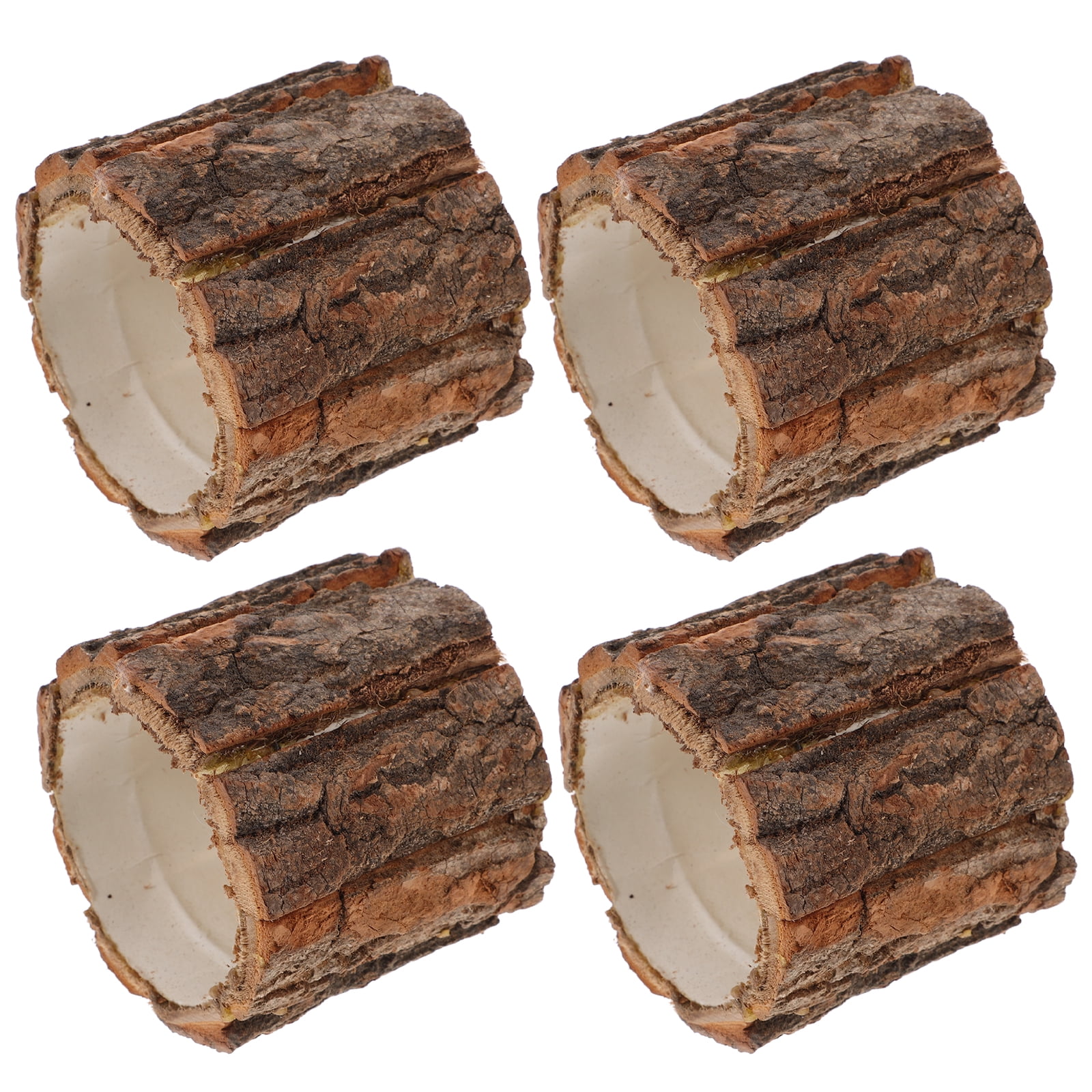 HOMEMAXS 12 Pcs Wood Flower Container Bark Flower Pot Small Wooden ...