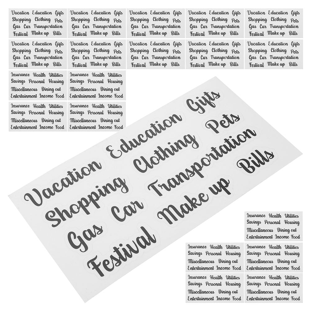 12 Sets Cash Budget Stickers with Money Envelope Tags for Expense ...