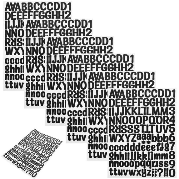 12 Sheets Alphanumeric Stickers Decal DIY Numbers Scrapbooking Black ...
