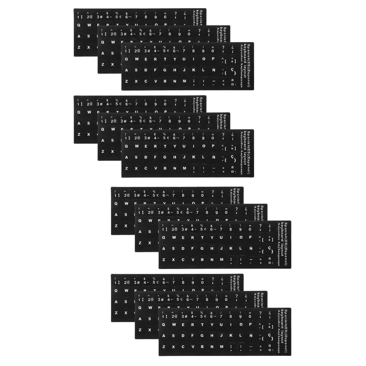 12 Sheets Replacement Keyboard Stickers Language Stickers Keyboard ...