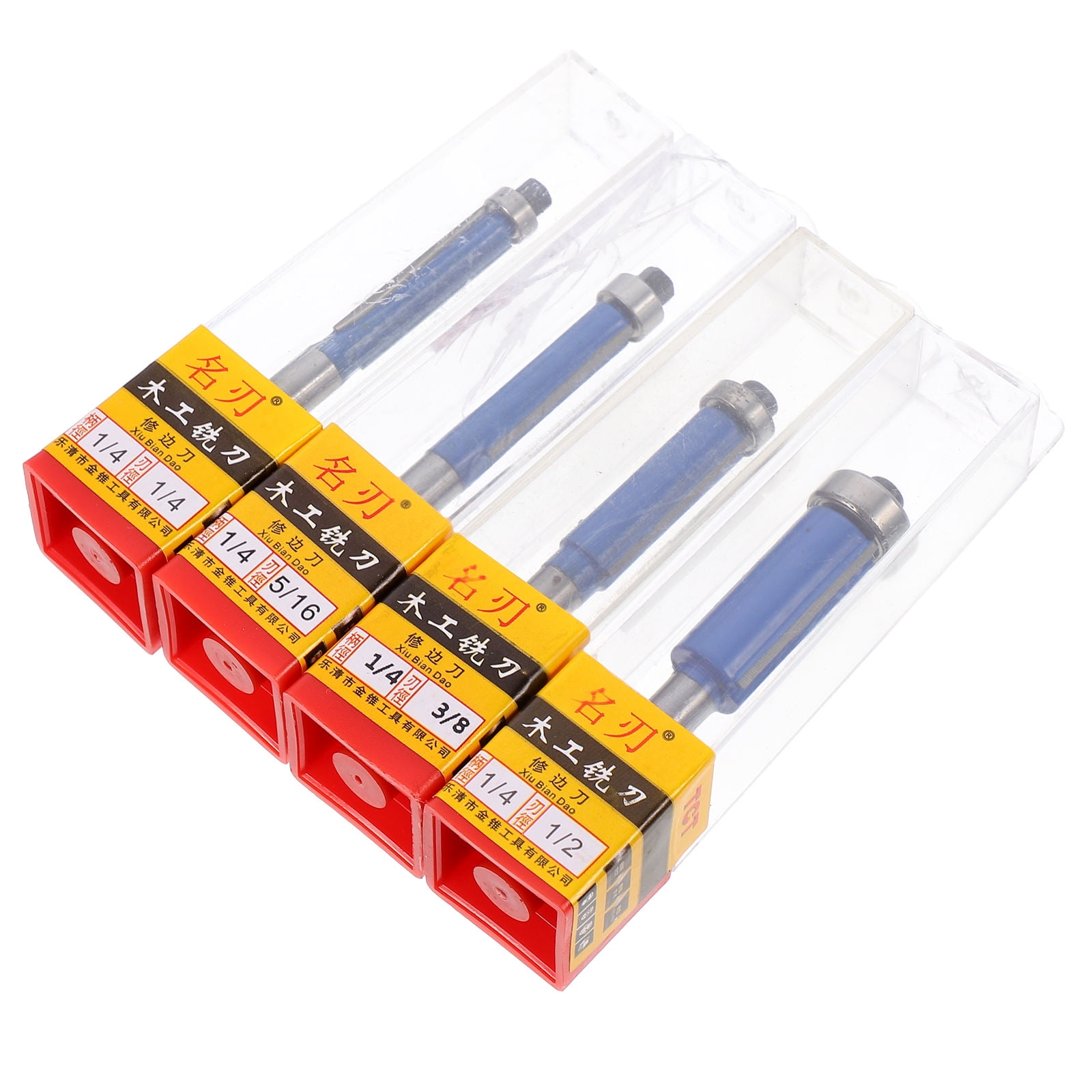 HOMEMAXS 12 pcs 2-Flutes Straight Router Bits Round Over Edging Router ...