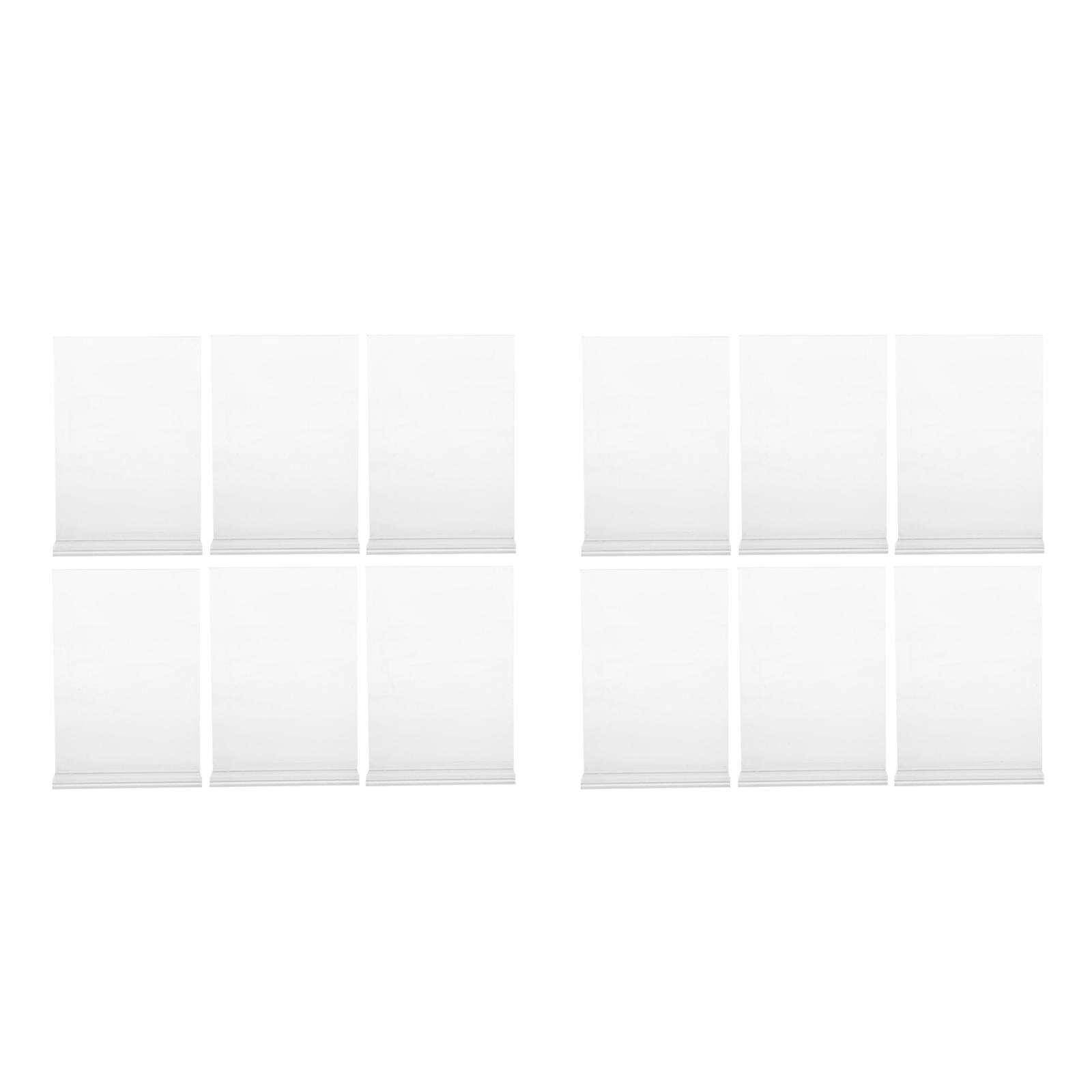HOMEMAXS 12 pcs Acrylic Sign Holder T Shaped Double-Sided Frame Display ...