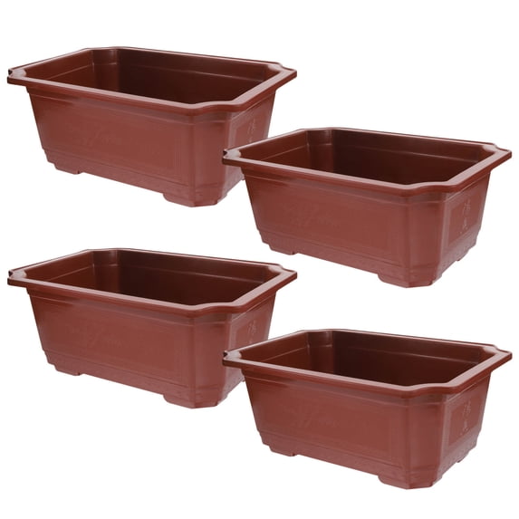HOMEMAXS 12 pcs Balcony Flower Boxes Rectangular Planters Plastic ...
