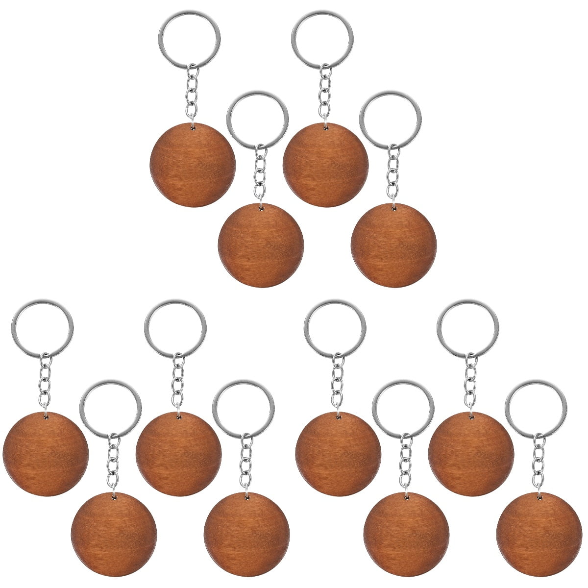12 pcs Blank Wood Keychain Charms for DIY Crafts Making Round Wood ...