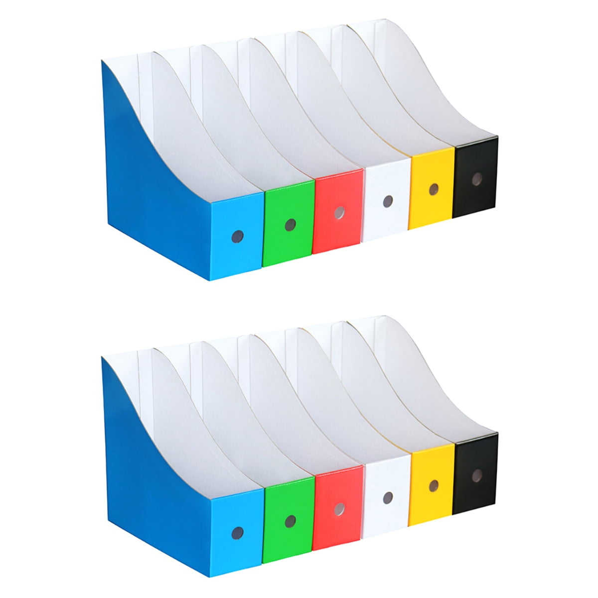 HOMEMAXS 12 pcs File Document Box Book Storage Rack Files Books Holders ...