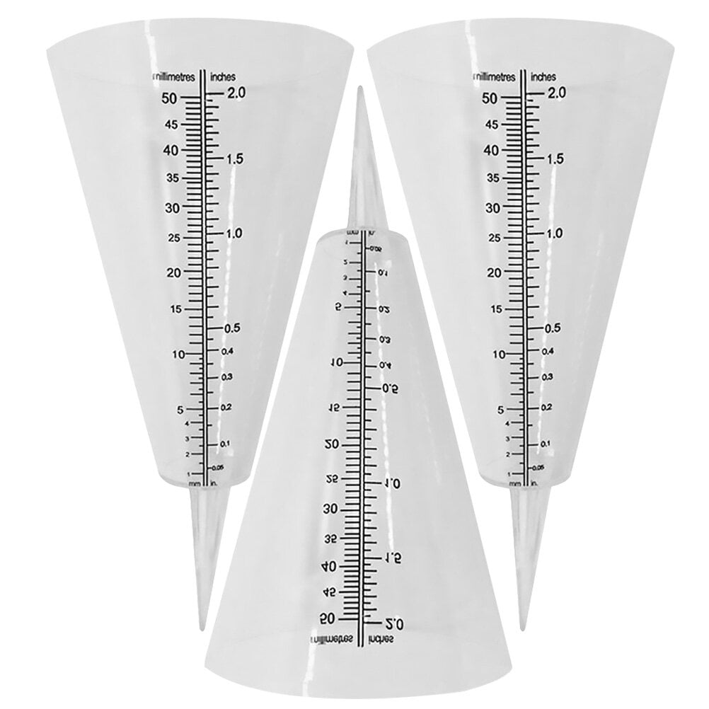 HOMEMAXS 12 pcs Garden Conical Slotted Rain Measuring Cups Clear Color ...