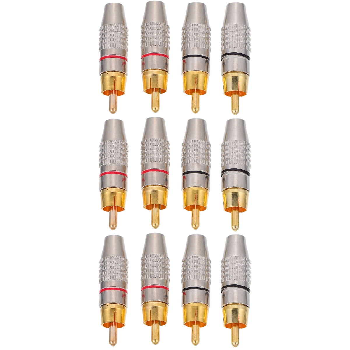 HOMEMAXS 12 pcs Male Plug Adapter Repair Ends Audio Gold Plated ...