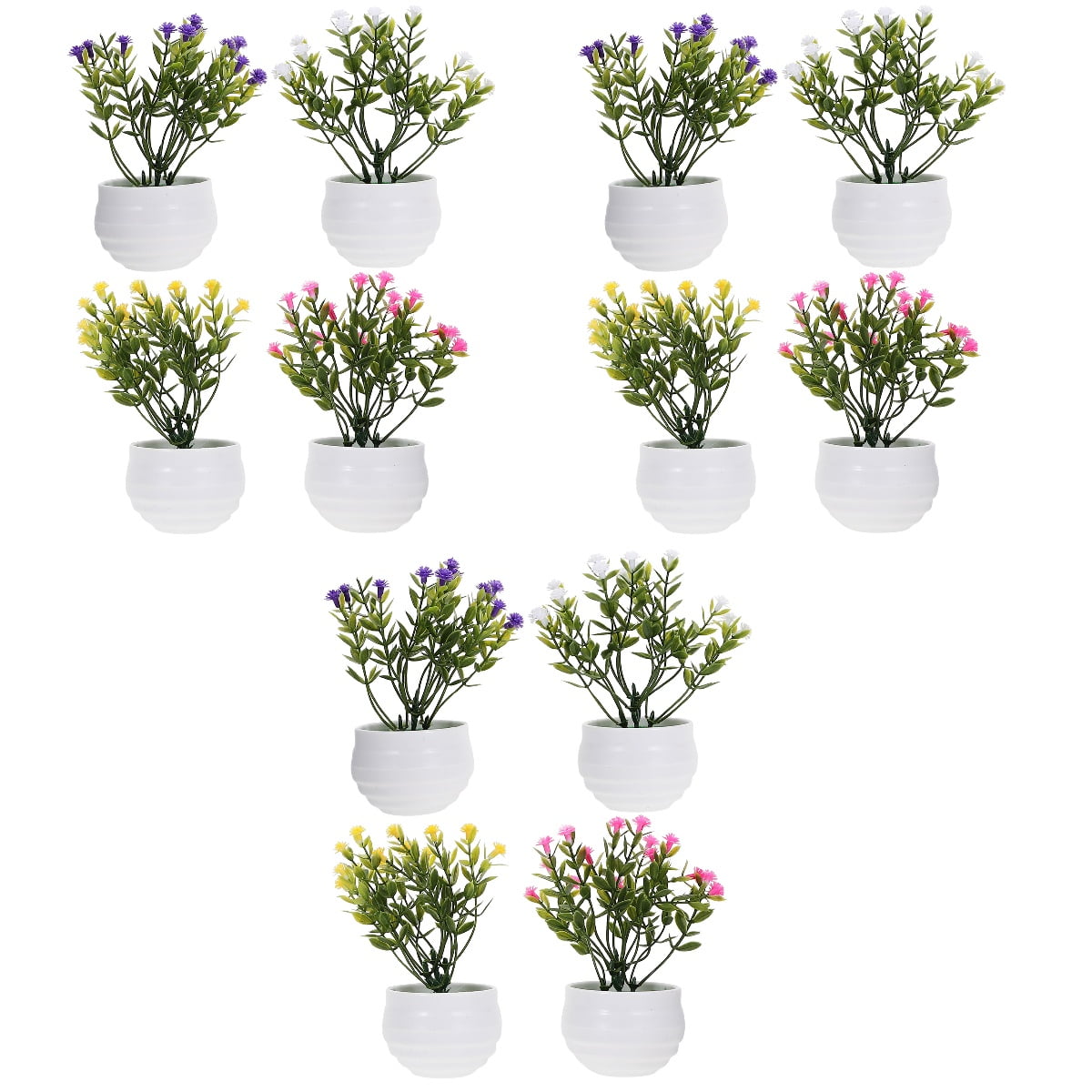 HOMEMAXS 12 pcs Mini Potted Plant Prop Small Potted Flower Model ...