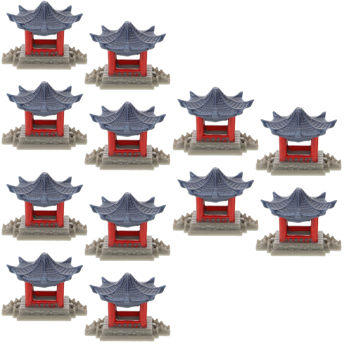 HOMEMAXS 12 pcs Miniature Pavilion Statue Decor Mini Pavilion Figurine ...