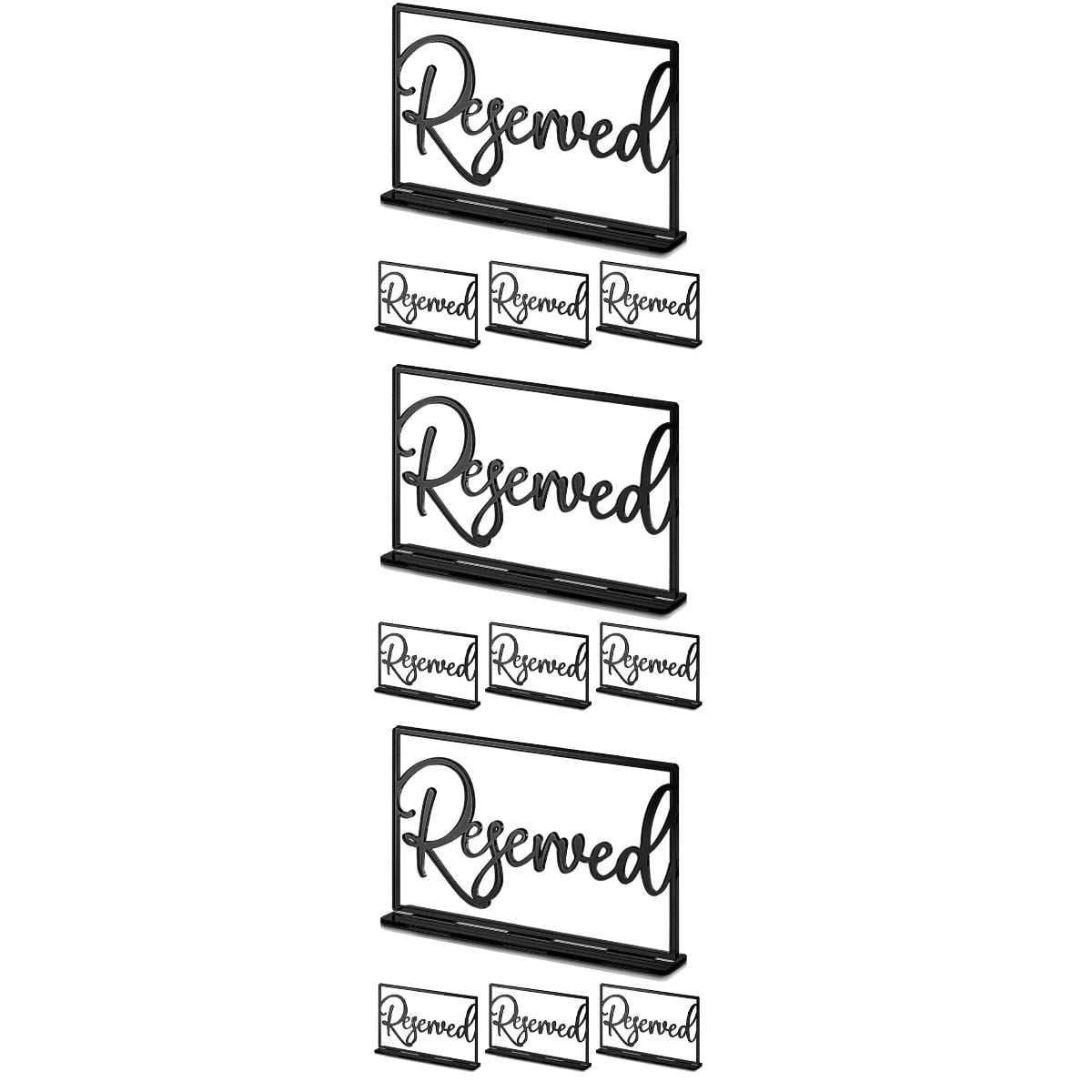 12 pcs Reserved Seats Sign for Restaurant Acrylic Reserved Sign Board ...