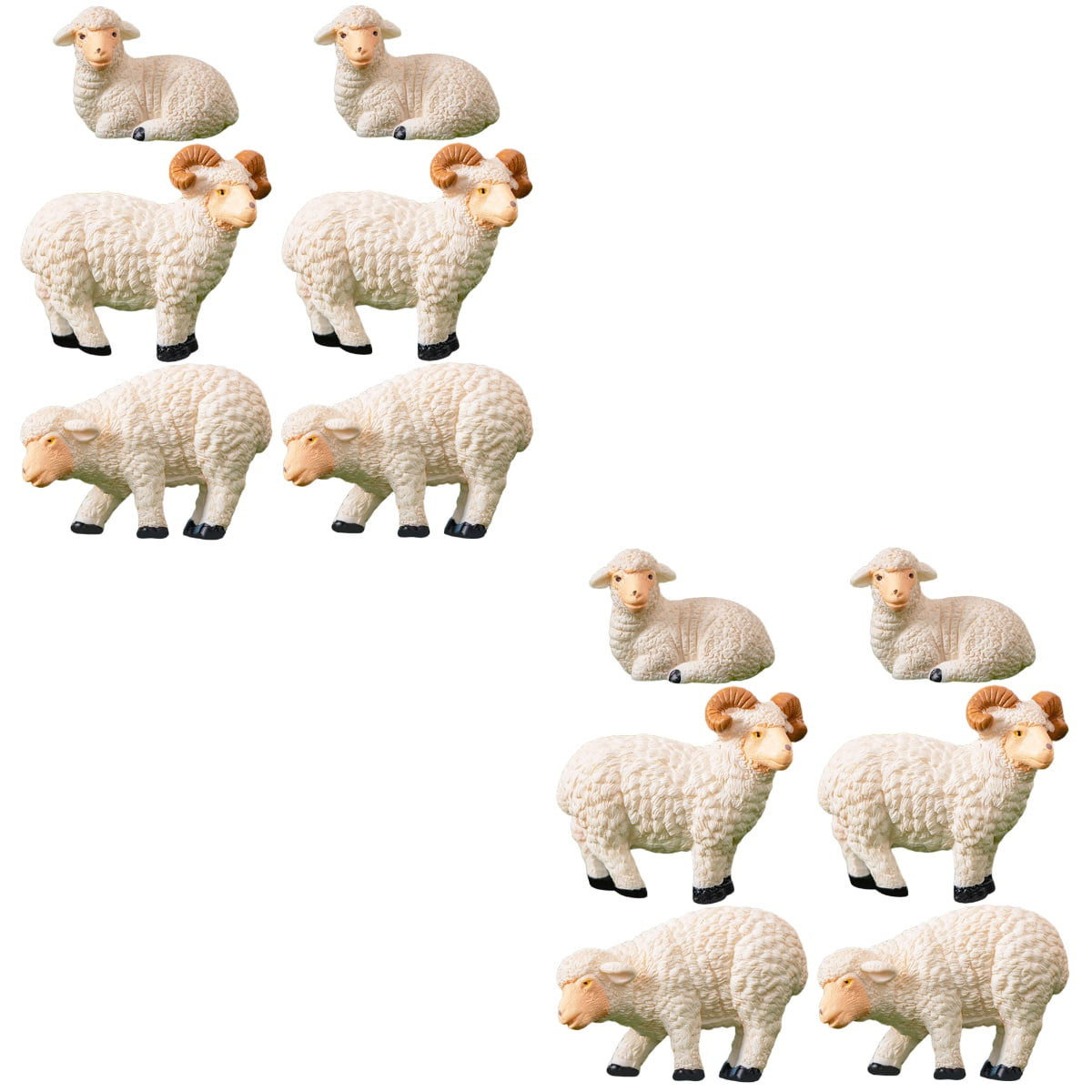 HOMEMAXS 12 pcs Resin Animal Sheep Figurines Garden Mini Goat Decors ...