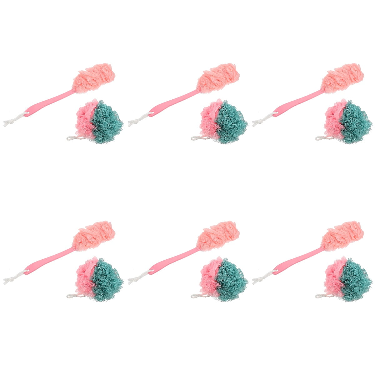 HOMEMAXS 12 pcs Shower Bath Ball Foaming Mesh Ball Long Handle Shower ...