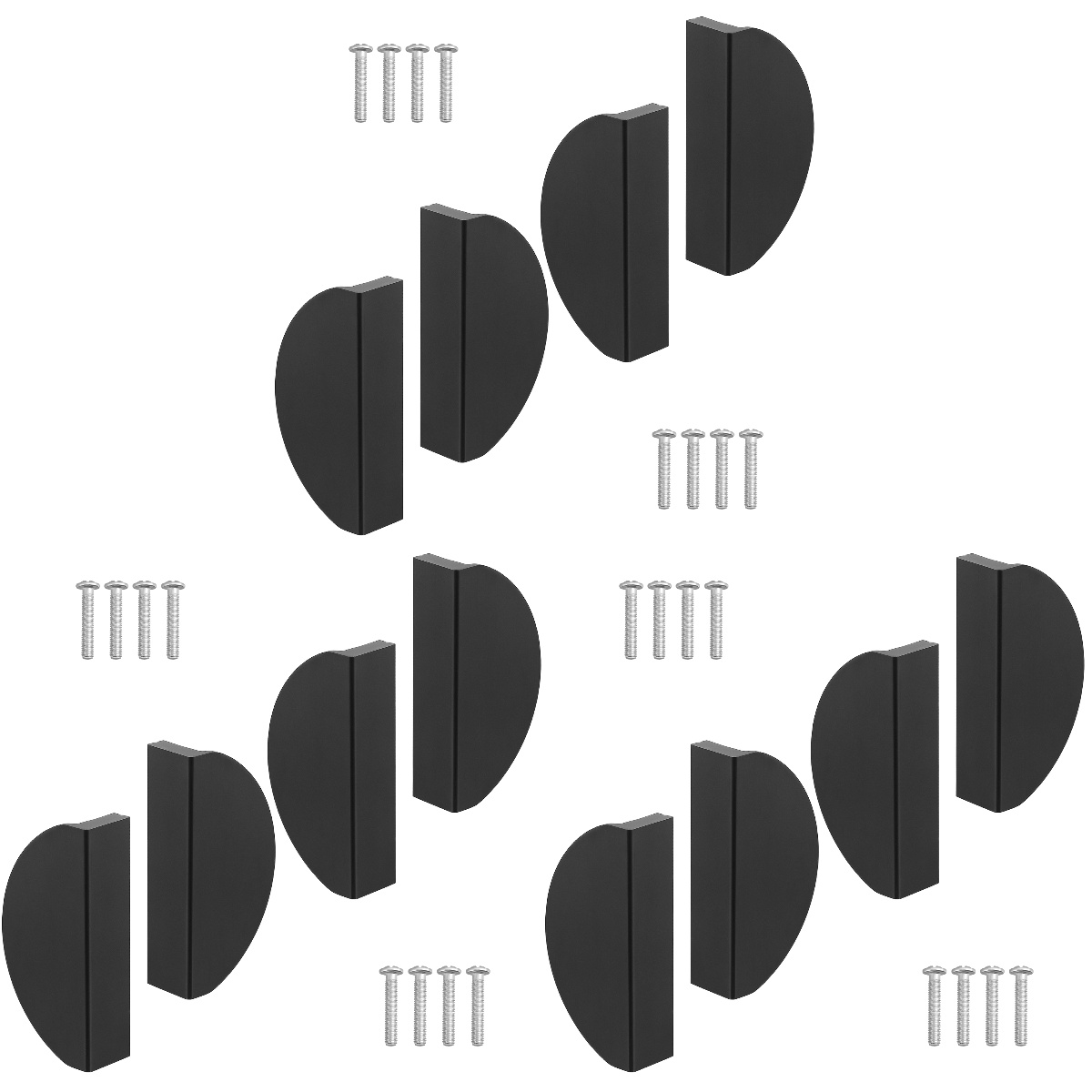 12 pcs Simple Wardrobe Cabinet Grip Delicate Door Pulls Semicircular ...