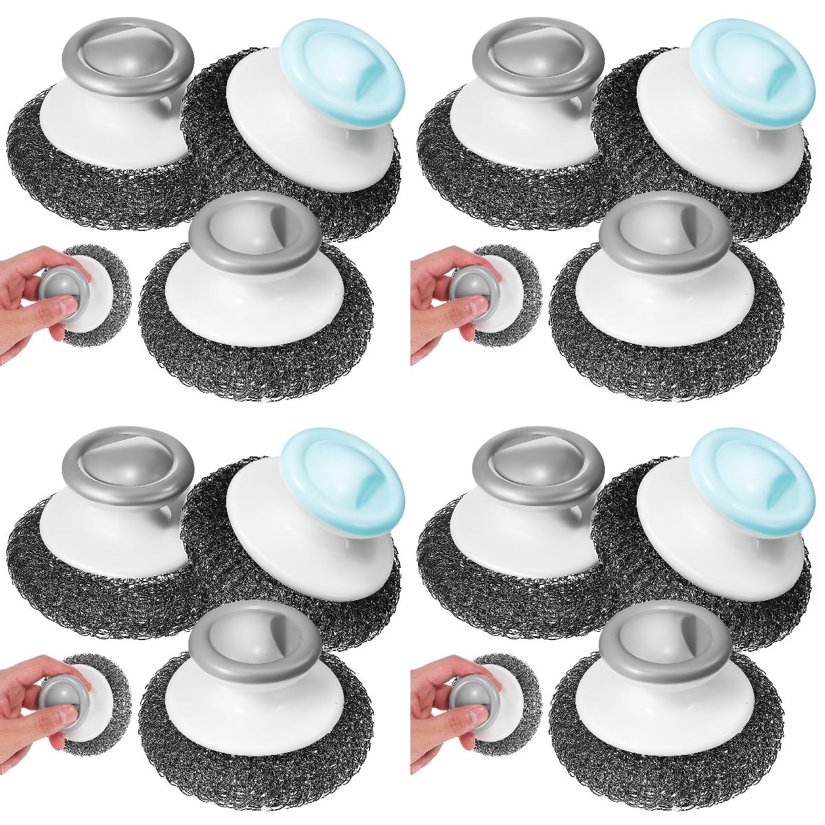 HOMEMAXS 12 pcs Stainless Steel Scrubbers Dish Cleaning Pan Scrubber ...