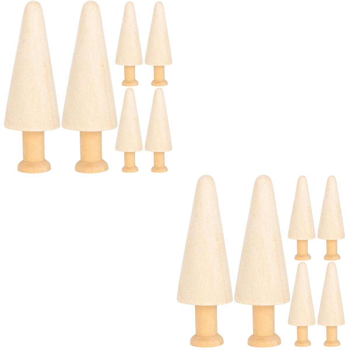 HOMEMAXS 12 pcs Unfinished Wooden Trees DIY Tree Mini Wooden Trees for ...